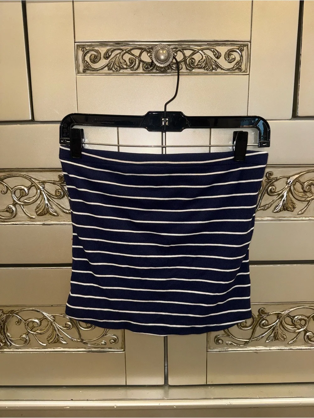 a new day | Tops | A New Day Navy And White Strapless Ribbed Tube Top ...